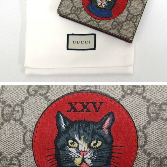 Gucci | Accessories | Gucci Gg Supreme Mystic Cat Compact Wallet | Poshmark